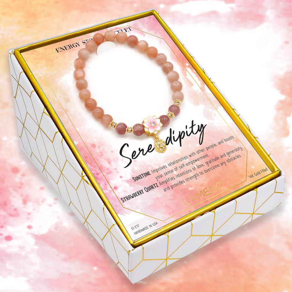 Serendipity | Energy Stone Bracelet | Sunstone & Strawberry Quartz – La ...